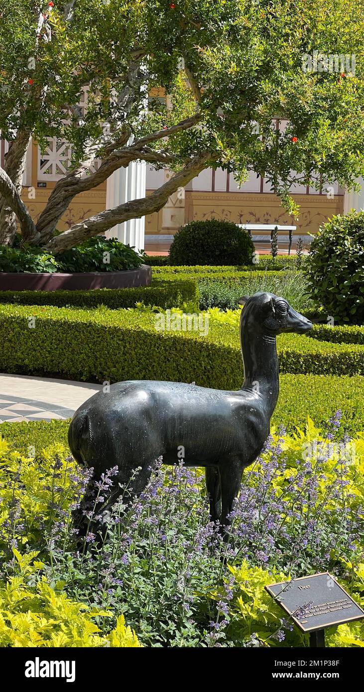 Ancient Greek lamb statue in the Getty Villa, Malibu, California Stock ...