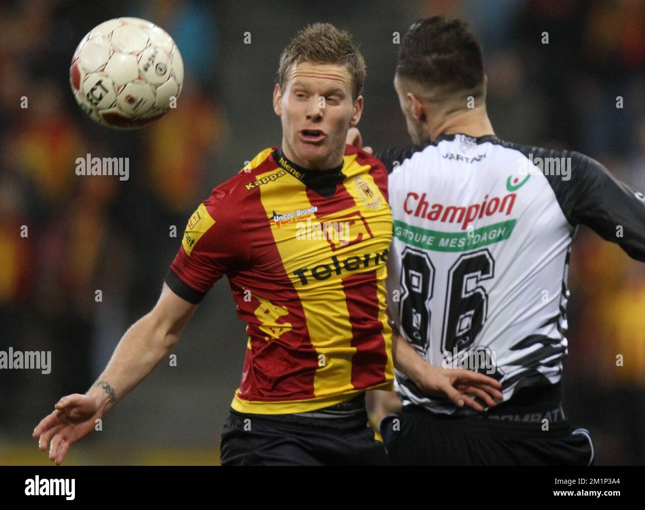 20121117 - CHARLEROI, BELGIUM: Mechelen's Anthony Van Loo and Charleroi ...