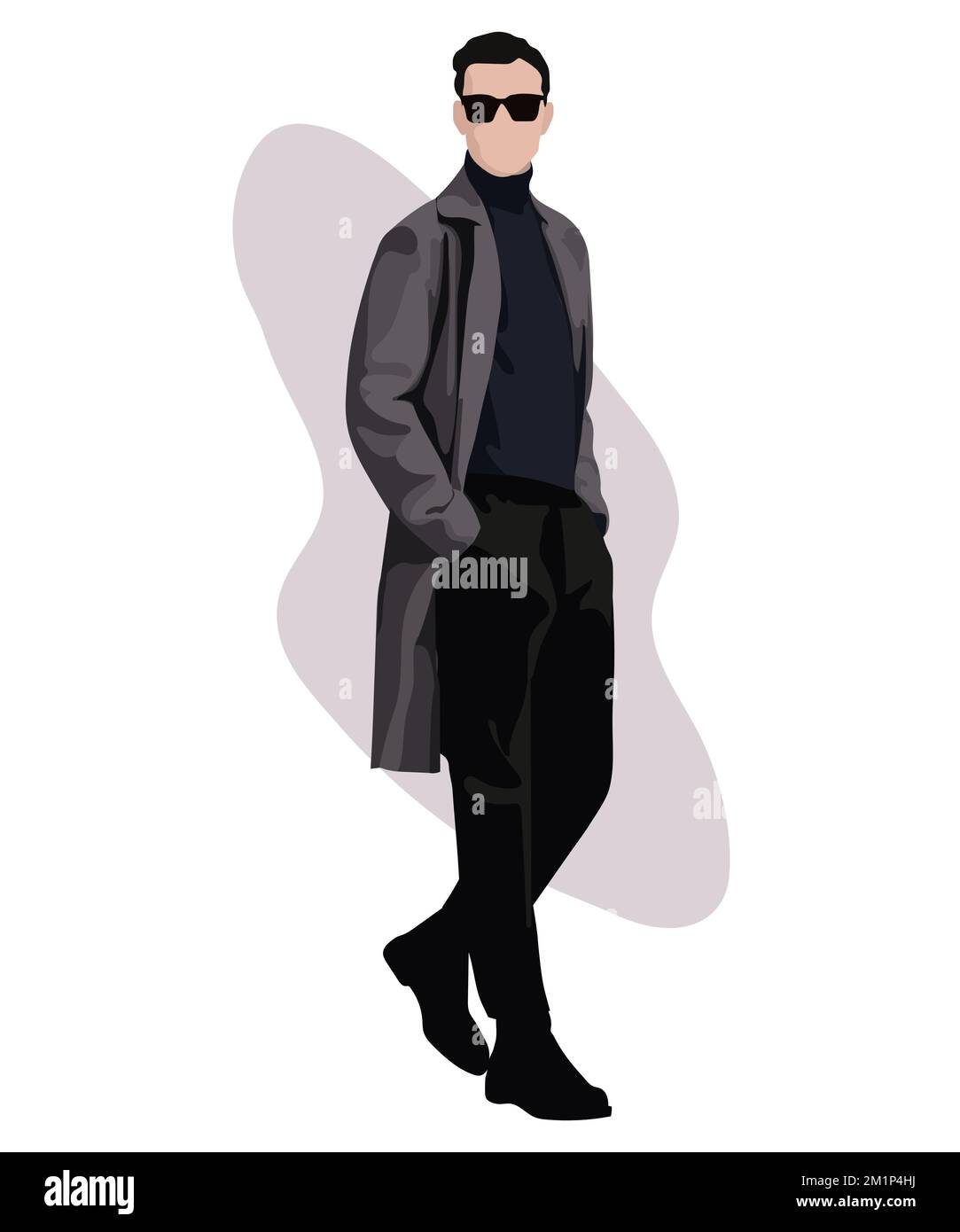 Stylish man. Cartoon male characters. Men in fashion clothes. Flat ...