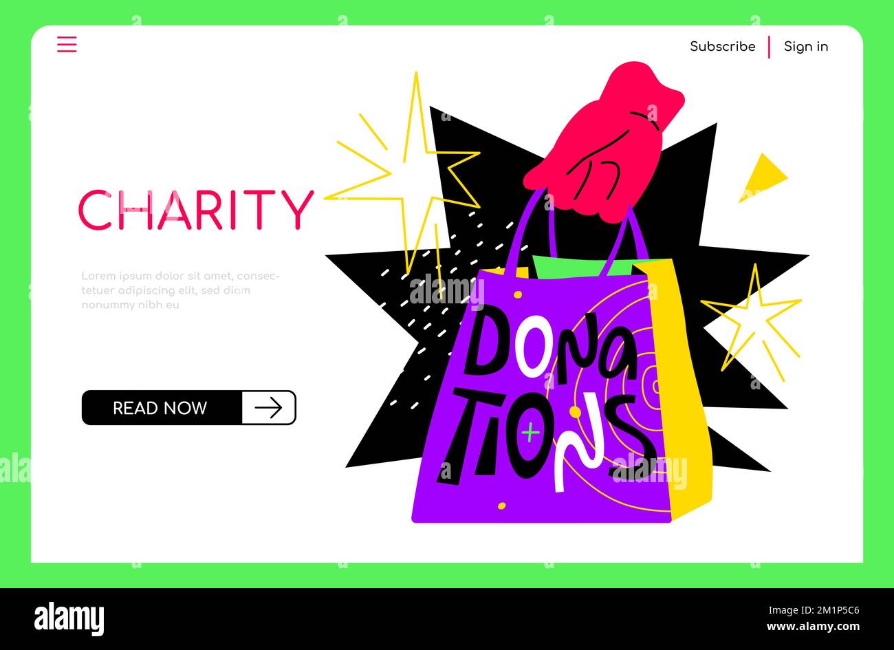 Donate items - colorful flat design style illustration Stock Vector ...