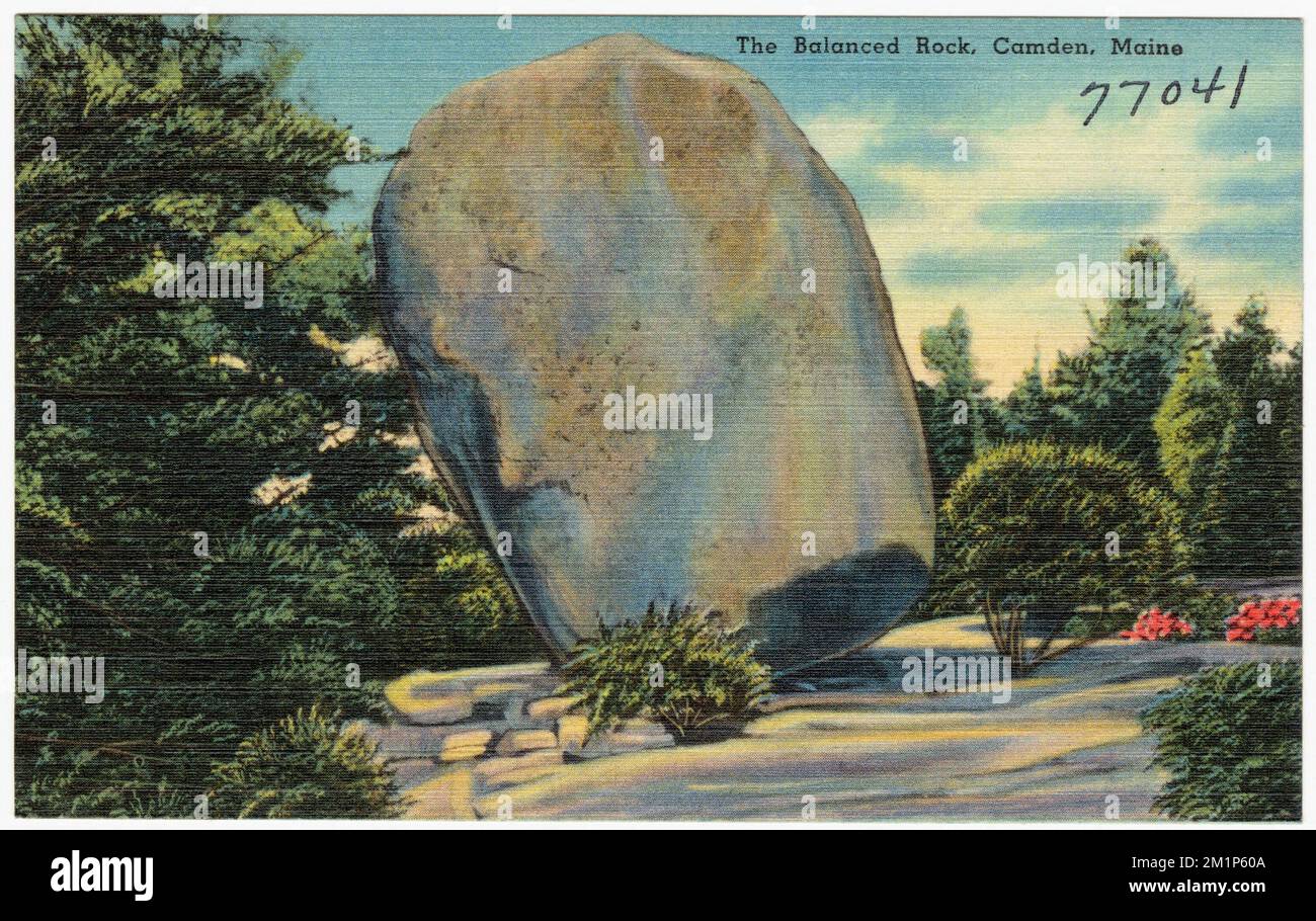 The Balanced Rock, Camden, Maine , Tichnor Brothers Collection ...