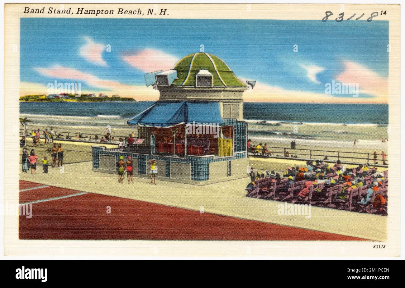 Band stand, Hampton Beach, N.H. , Boardwalks, Beaches, Tichnor Brothers ...