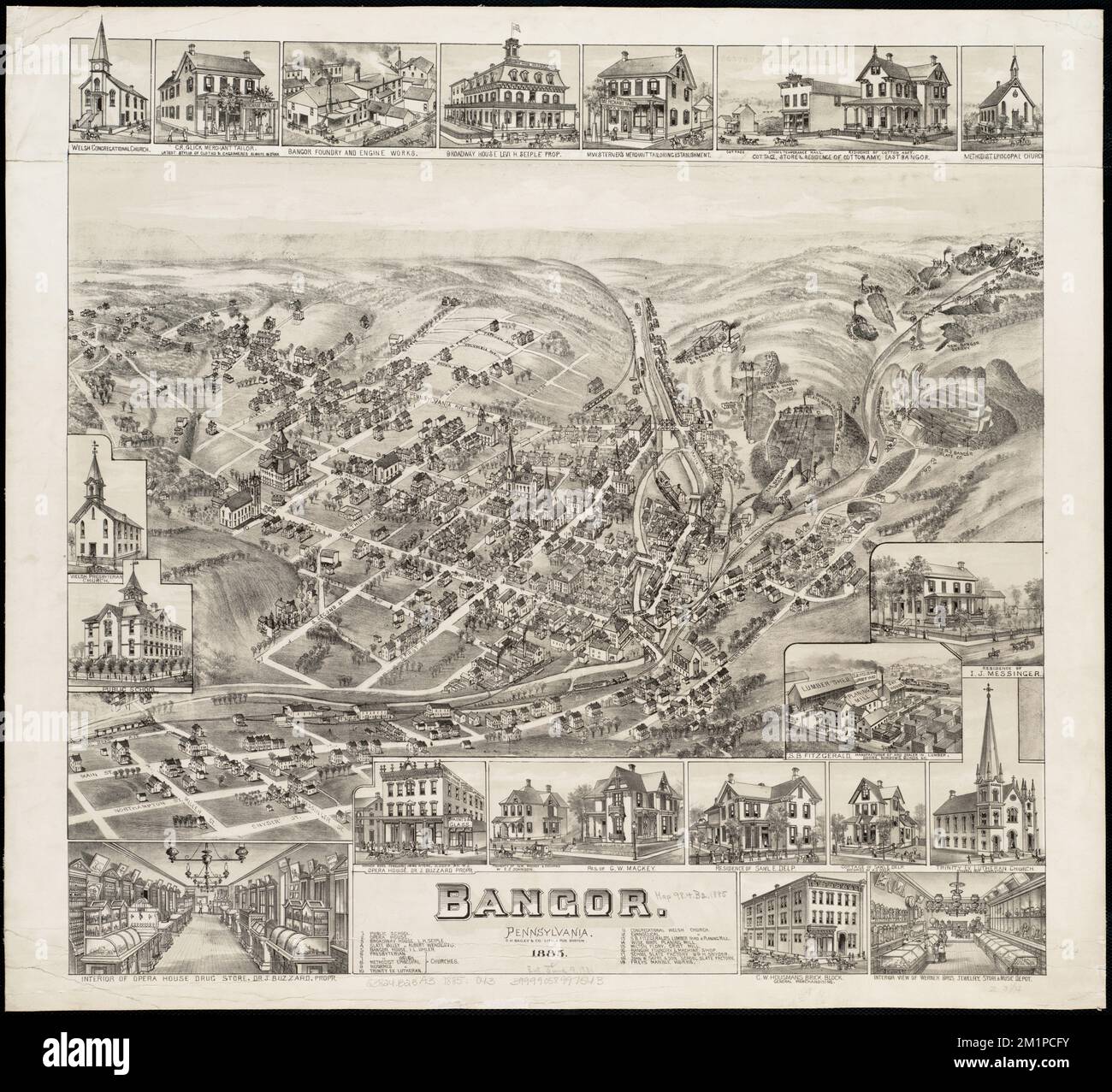 Bangor : Pennsylvania , Bangor Pa., Aerial views Norman B. Leventhal ...