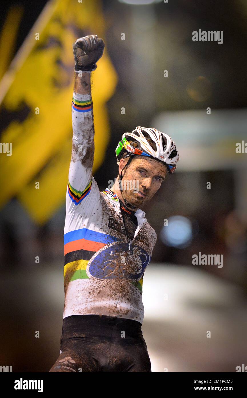 20121230 - DIEGEM, BELGIUM: Belgian Niels Albert celebrates as he ...