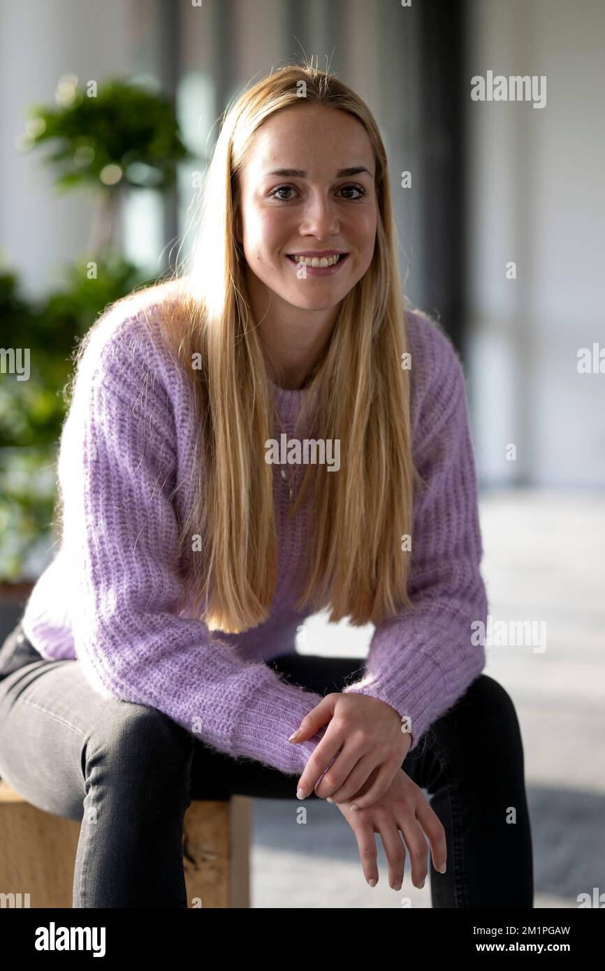 Munich, Germany. 13th Dec, 2022. National soccer player Giulia Gwinn ...