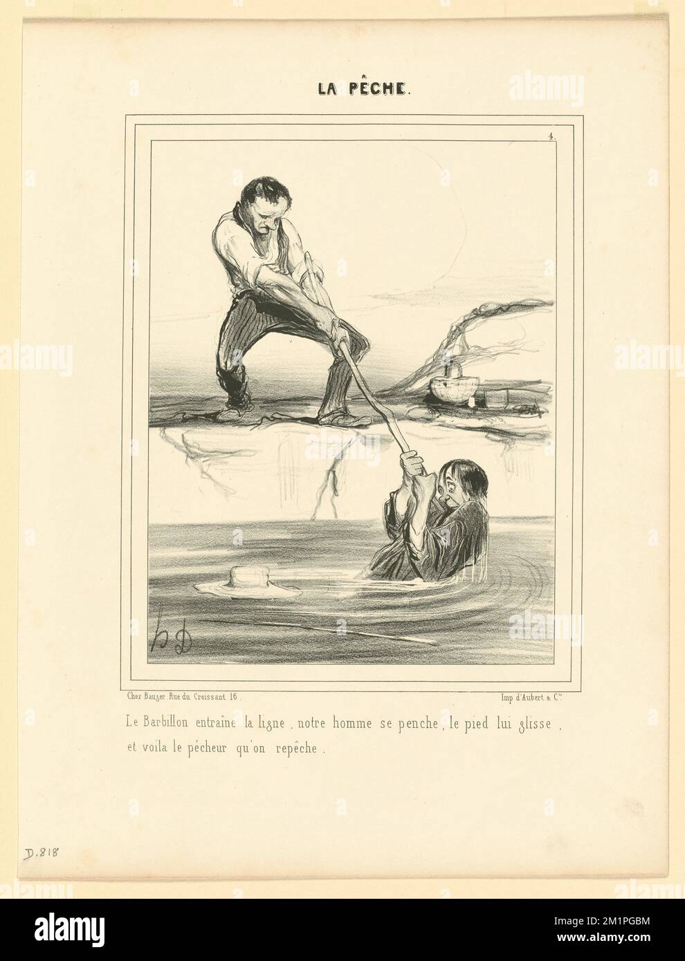 Le barbillon entraine.... Honoré Daumier (1808-1879). Lithographs Stock ...