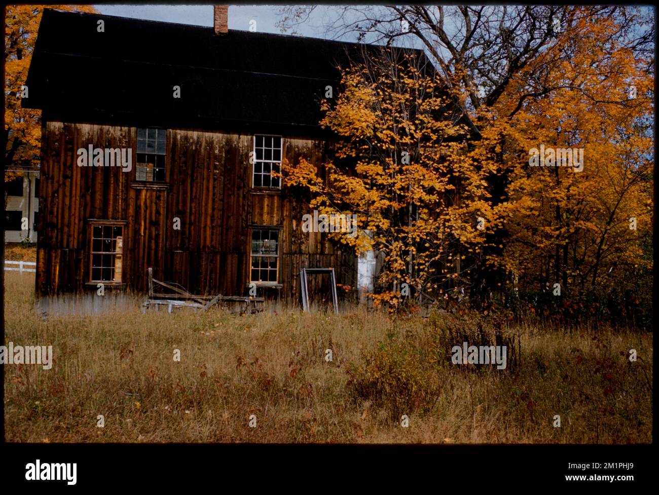 Barn in tall grass , Barns. Edmund L. Mitchell Collection Stock Photo ...