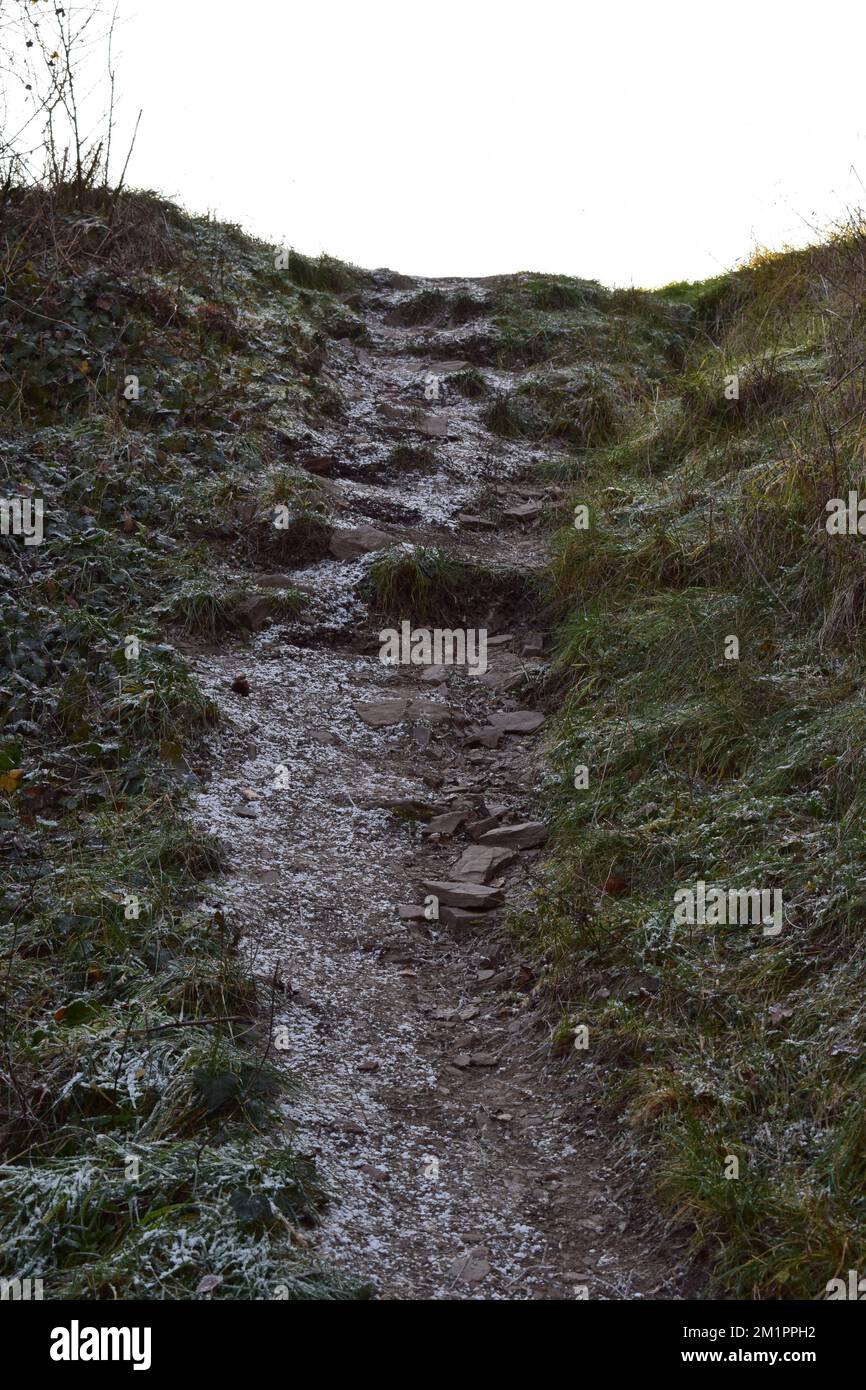 icy slippery steep path Stock Photo - Alamy