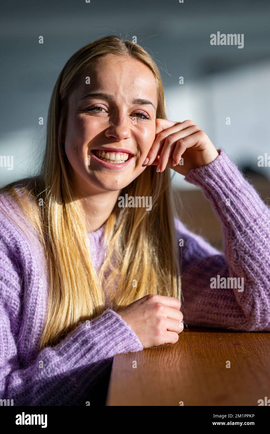 Munich, Germany. 13th Dec, 2022. National soccer player Giulia Gwinn ...