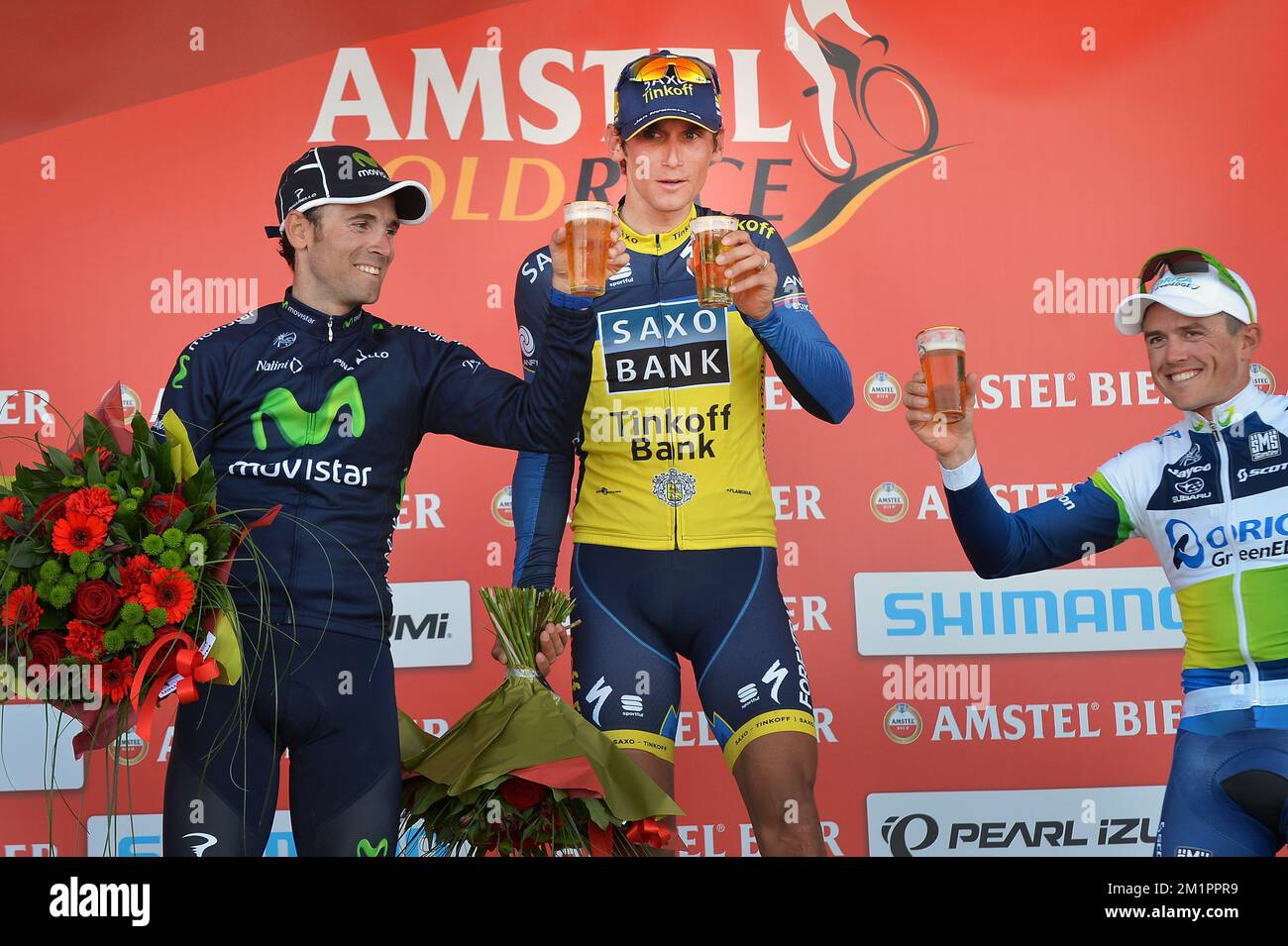 Spanish Alejandro Valverde of Movistar, Czech Roman Kreuziger of team ...