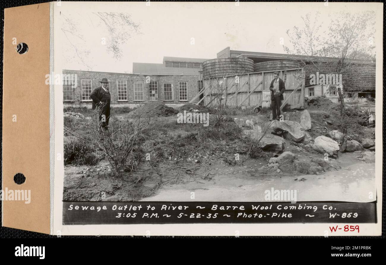 Barre Wool Combing Co., sewage outlet to river, Barre, Mass., 3:05 PM ...