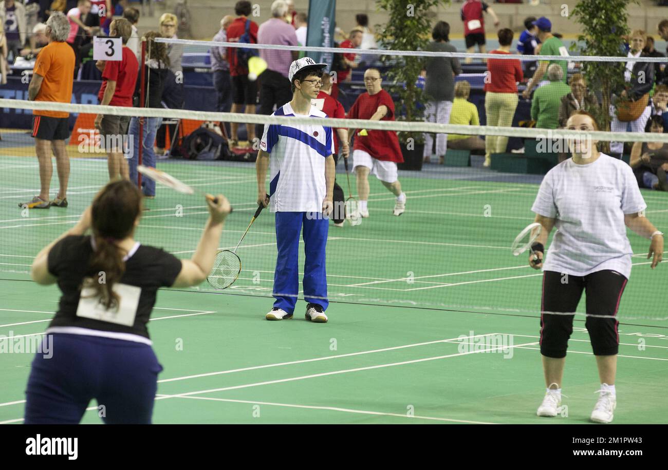 Illustration picture shows athletes at badminton at the 32nd edition of ...