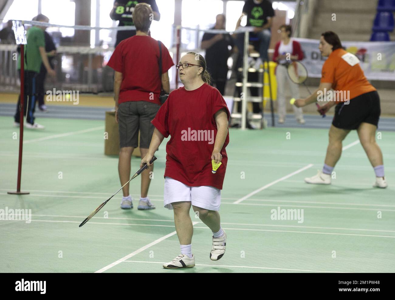 Illustration picture shows athletes at badminton at the 32nd edition of ...