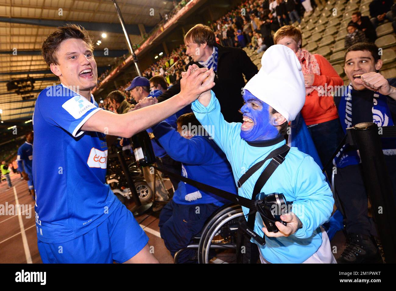 Genk's Jelle Vossen celebrates as Genk won 2-0 the final of the Belgian ...