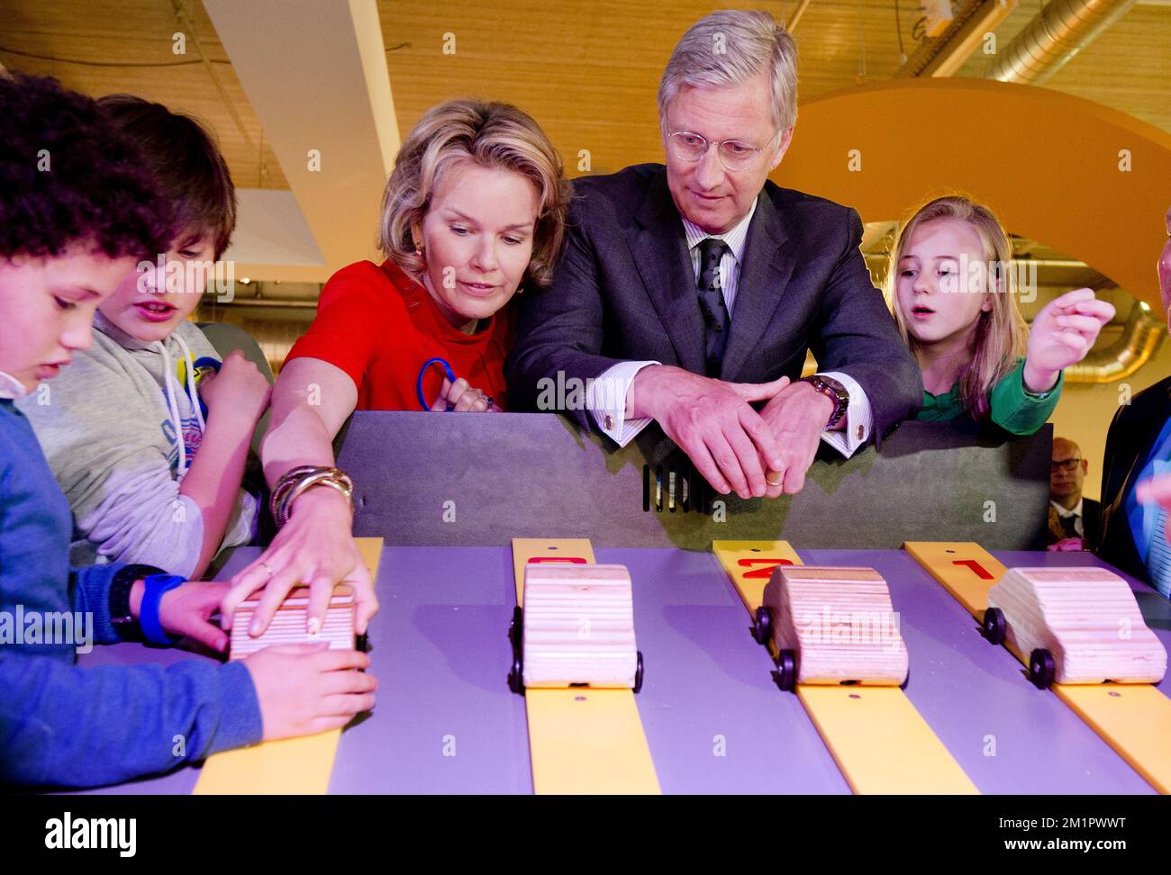 Princess Mathilde of Belgium and Crown Prince Philippe play together ...