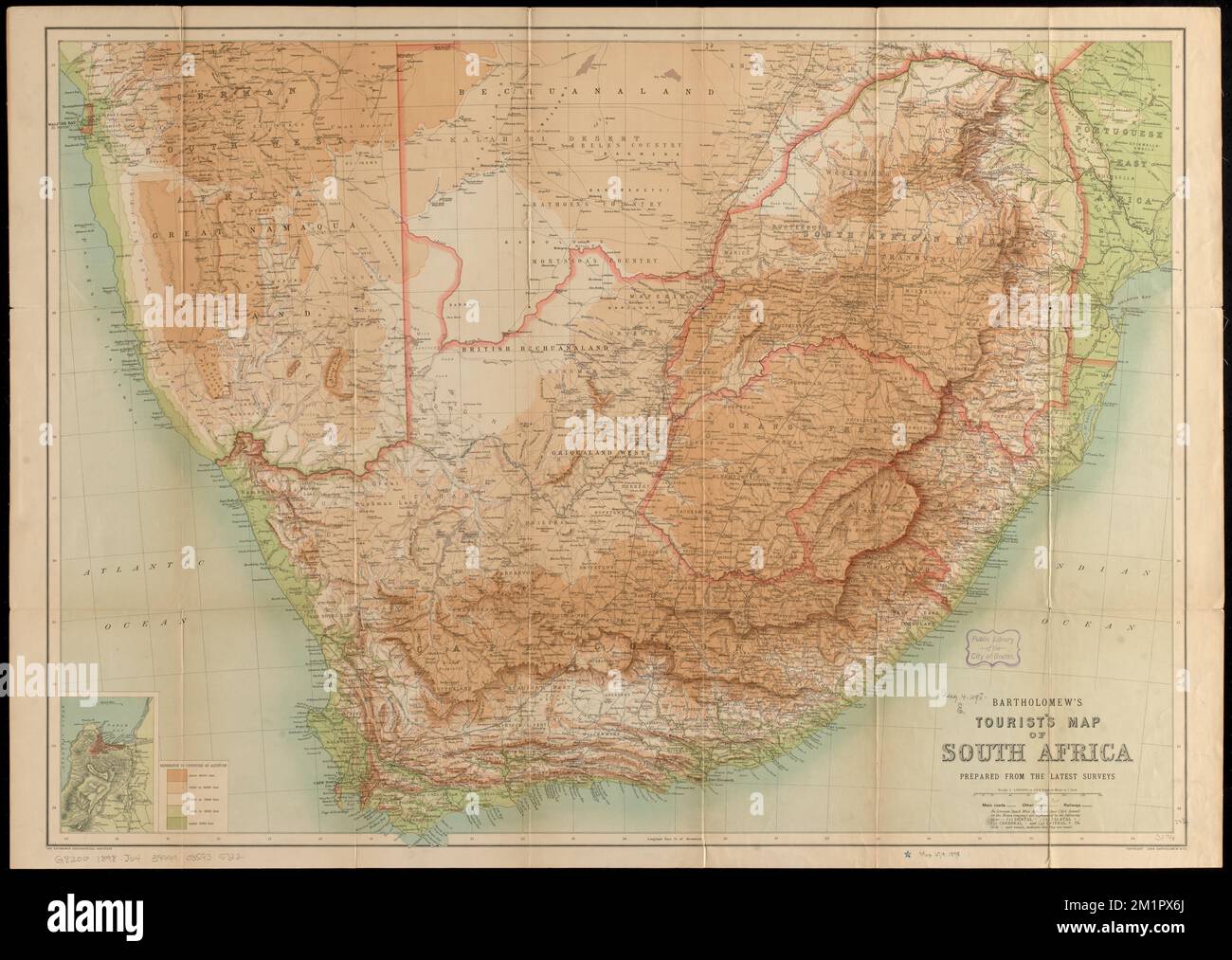 Bartholomew's tourist's map of South Africa prepared from the latest ...