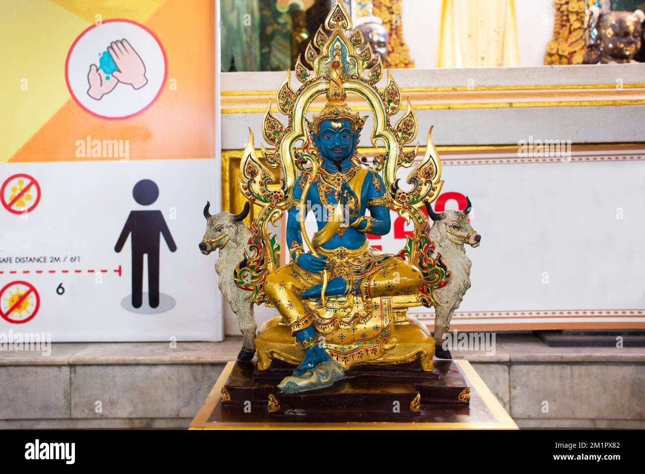 Light blue ancient angel deity lord statue of friday for thai people ...