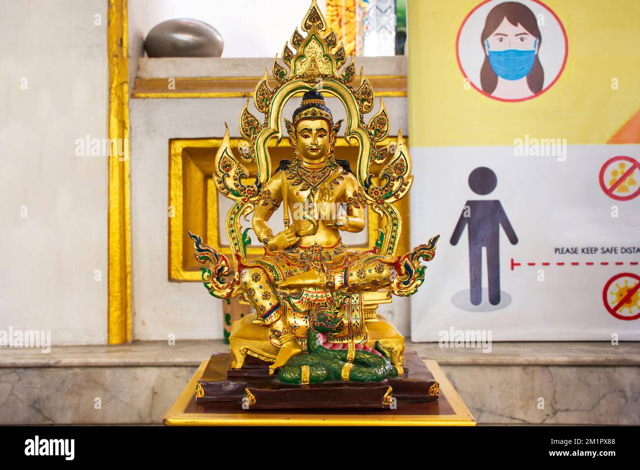Golden ancient angel deity lord statue of Ketu mythology for thai ...