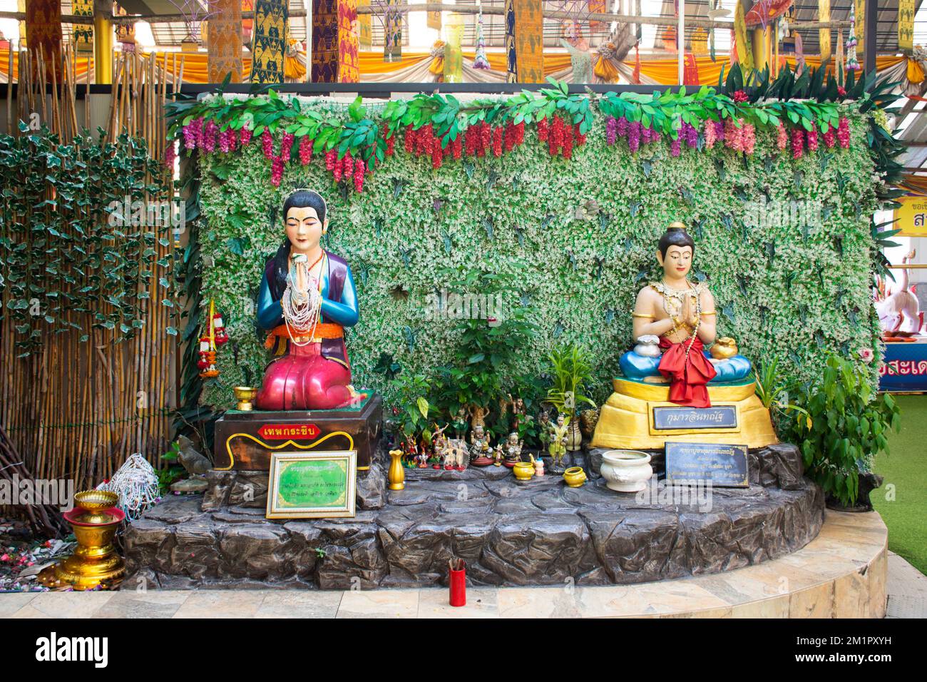 Kumara Kuman thong and women deity angel statues for thai people visit ...