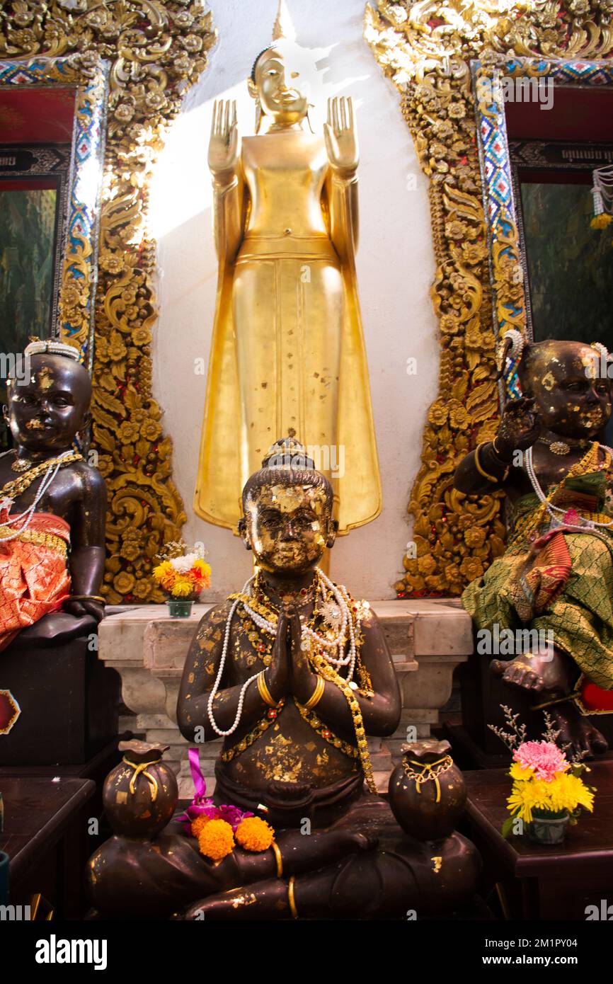 Kumara Kuman thong deity angel and buddha statue for thai people ...