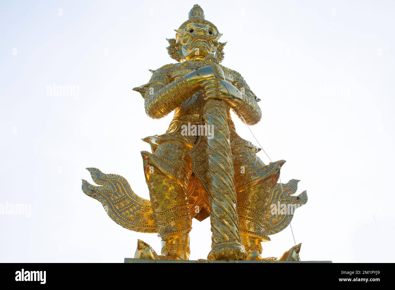 Gold King Thao Wessuwan or Golden Vasavana Kuvera giant statue for thai people traveler travel ...