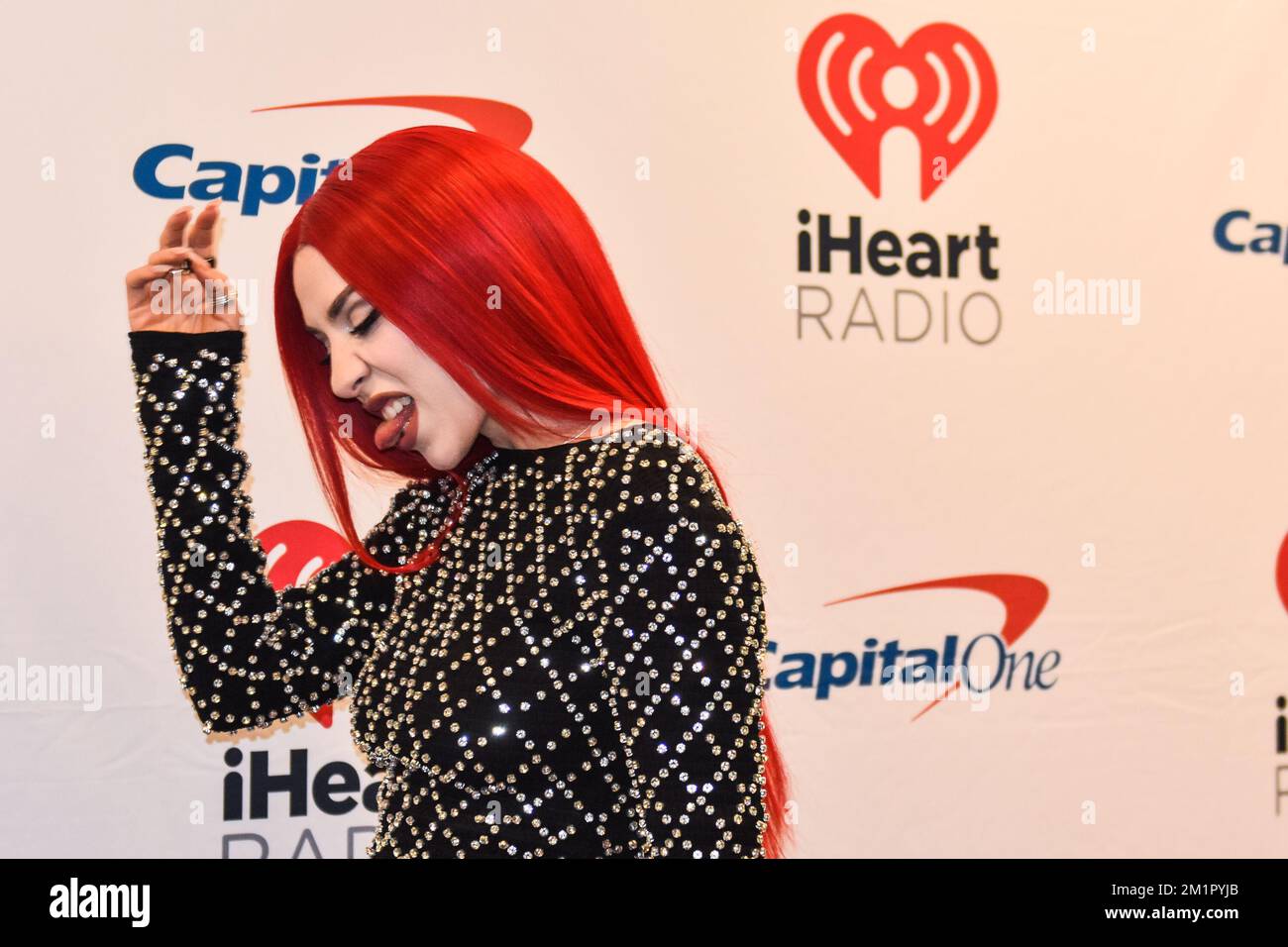 Ava Max arrives on the Red Carpet at the Q102 iHeartRadio Jingle Ball ...