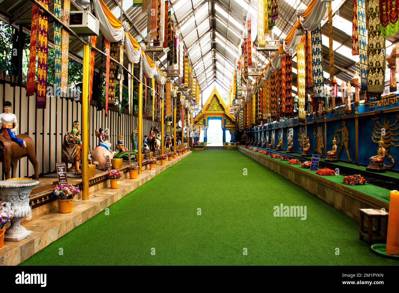 Thai people travel visit and respect praying ancient buddha god and ...