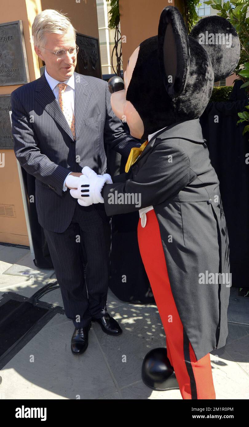 Crown Prince Philippe of Belgium and Mickey Mouse pictured during a ...