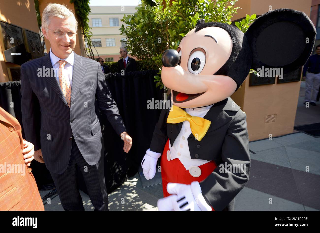Crown Prince Philippe of Belgium and Mickey Mouse pictured during a ...