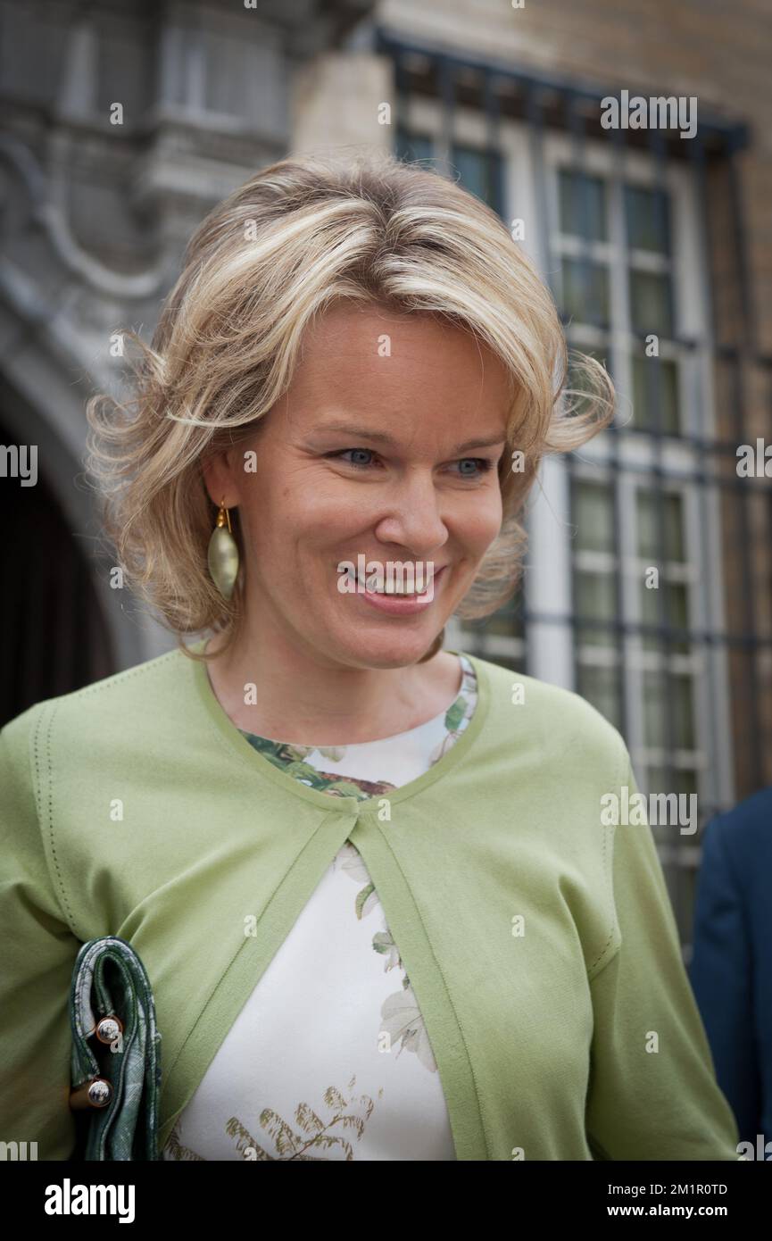 Princess Mathilde of Belgium pictured after a royal visit to the 'Het ...
