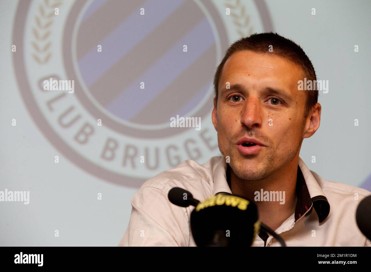 Club Brugge's new player Timmy Simons pictured during a press ...