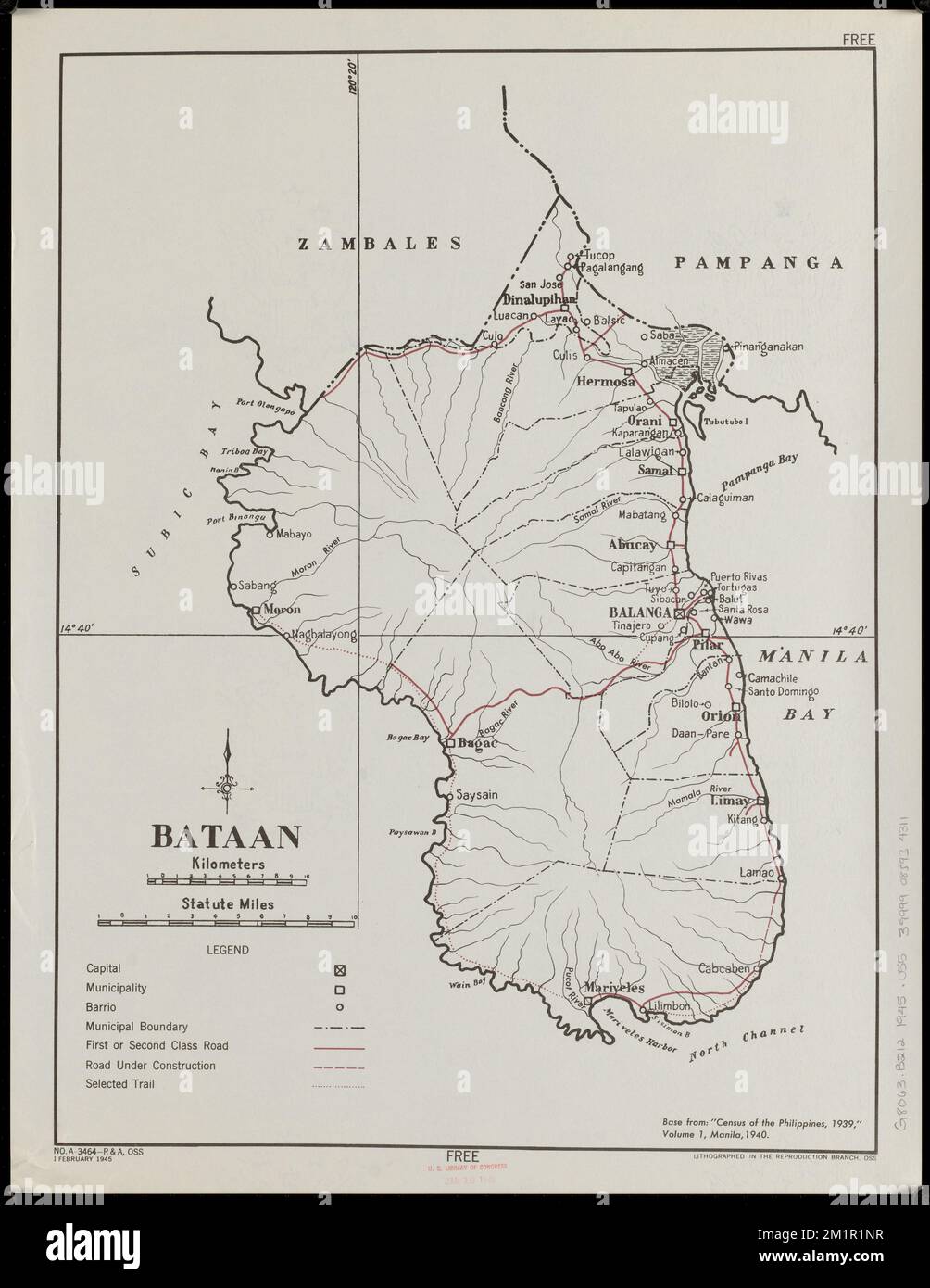 Bataan , Bataan Philippines : Province, Maps Norman B. Leventhal Map ...