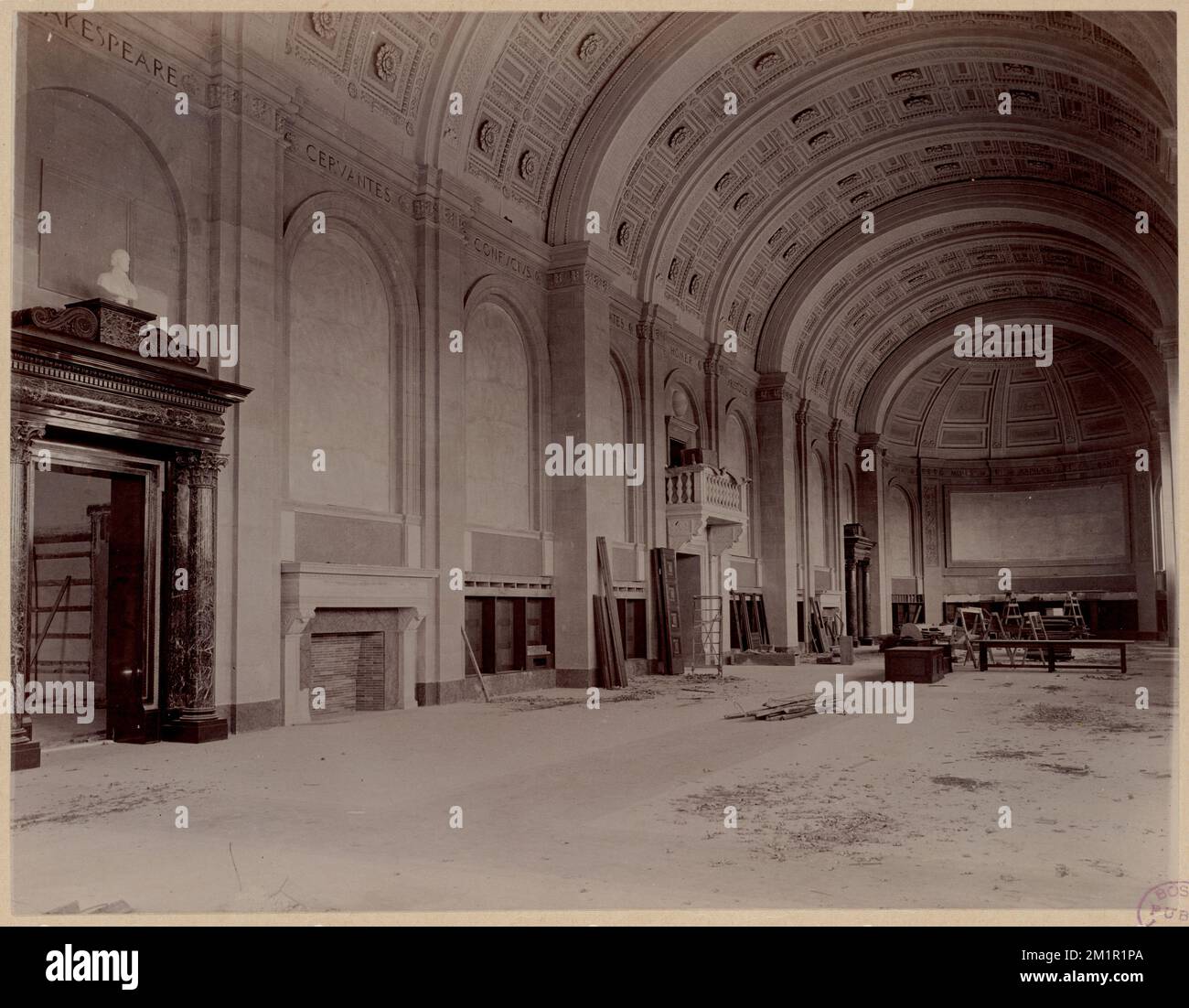 Bates Hall construction looking north, construction of the McKim ...