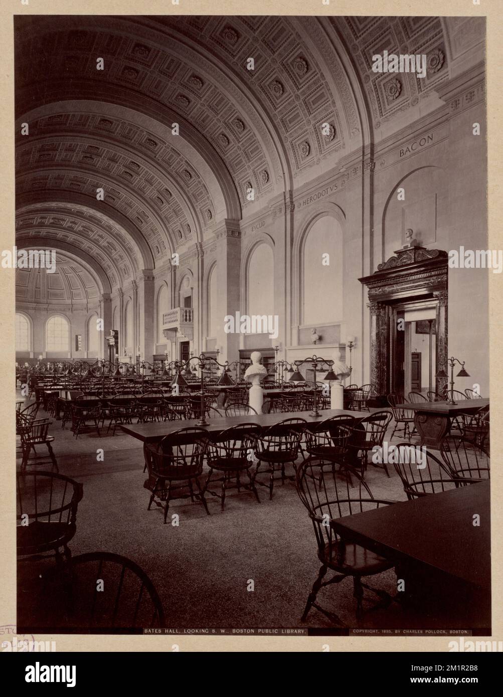 Bates Hall looking southwest, construction of the McKim Building ...