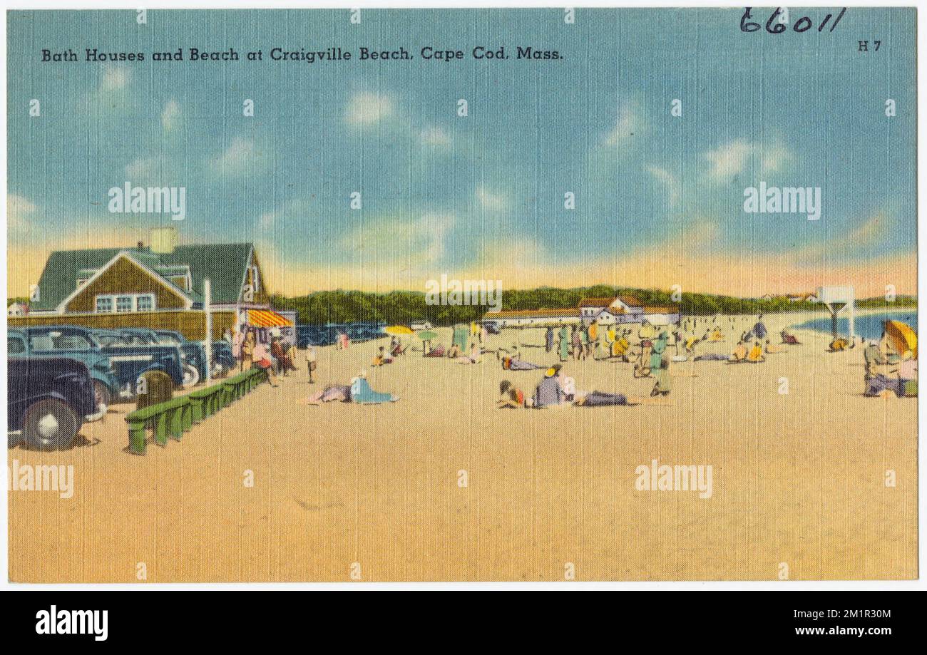 Bath house and beach at Craigville Beach, Cape Cod, Mass. , Bathhouses ...