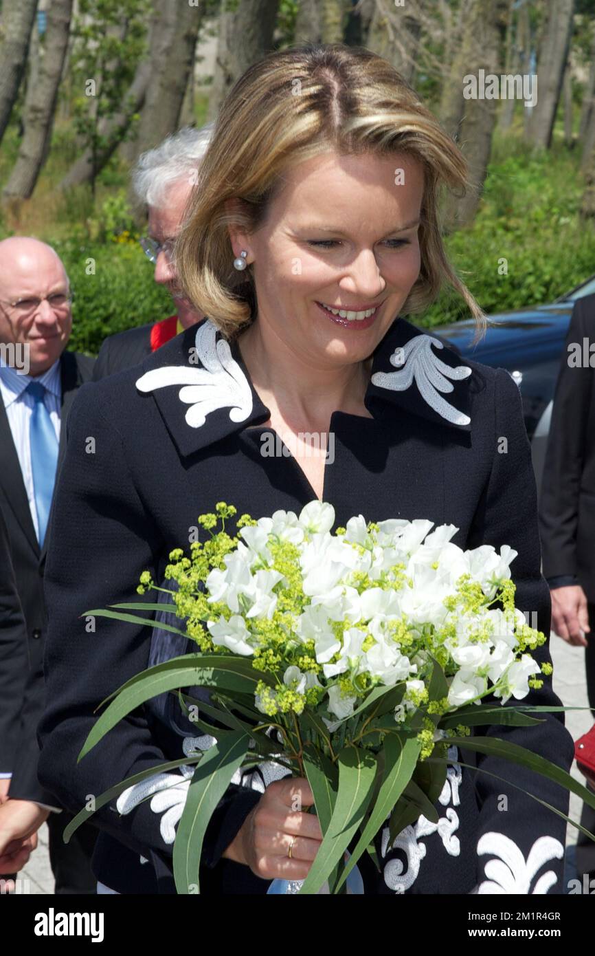 Princess Mathilde of Belgium pictured during a royal visit to the Royal ...