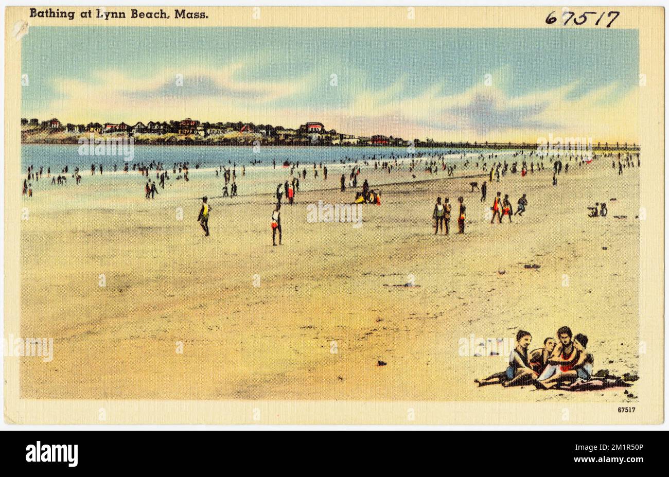 Bathing at Lynn Beach, Mass. , Beaches, Tichnor Brothers Collection ...