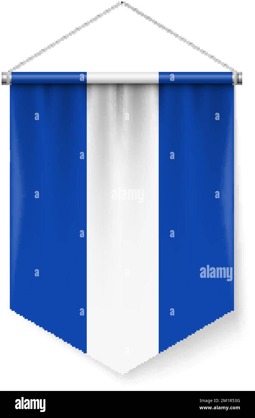 Vertical Pennant Flag of El Salvadoras Icon on White with Shadow ...