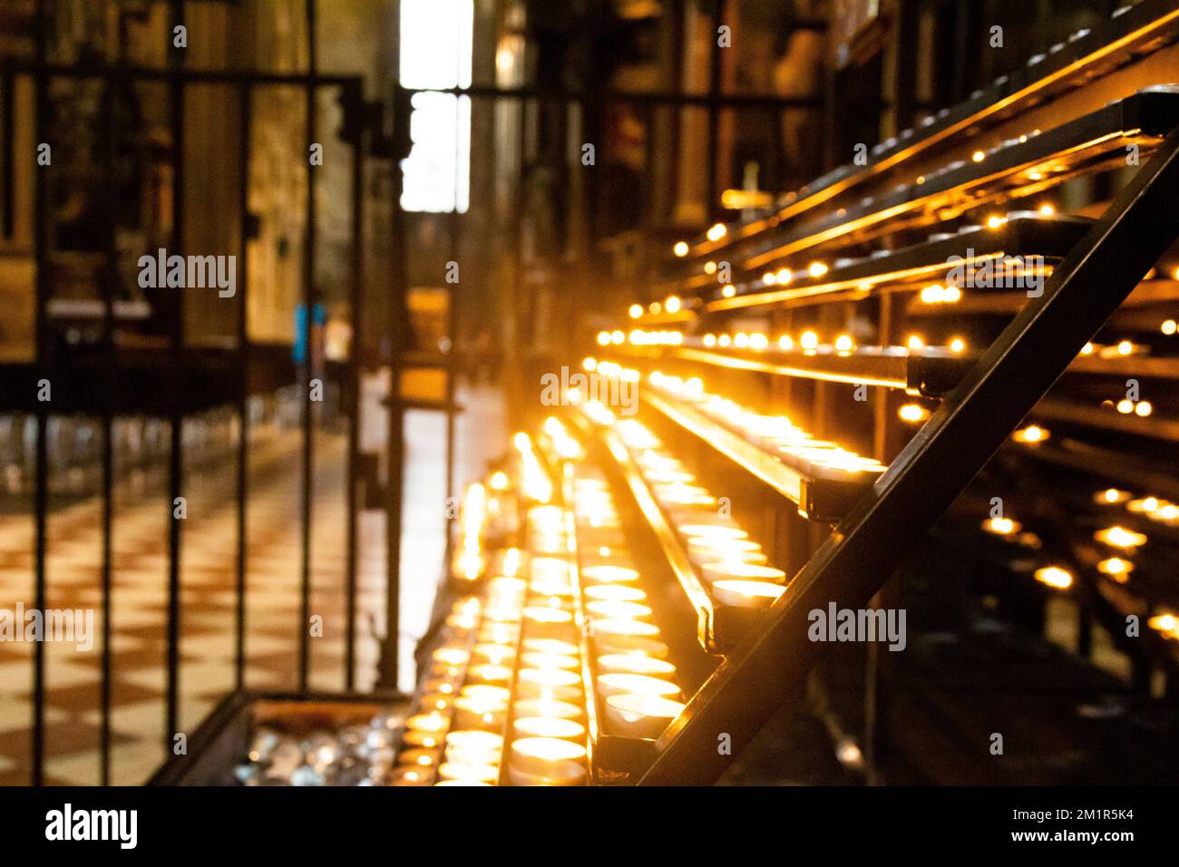 Candles burning in church. Background and blurred image Stock Photo - Alamy