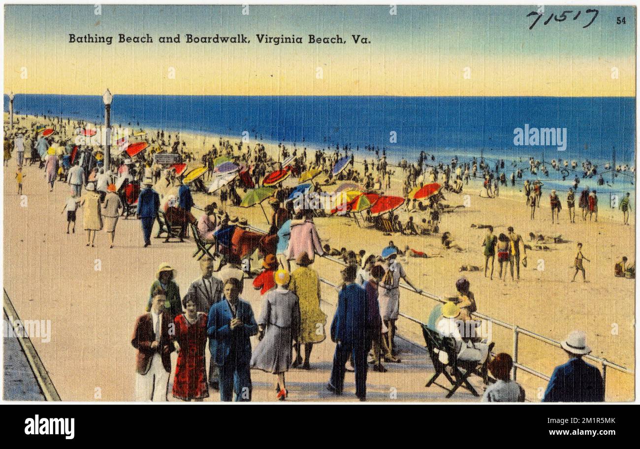 Bathing beach and boardwalk, Virginia Beach, VA. , Beaches, Boardwalks ...