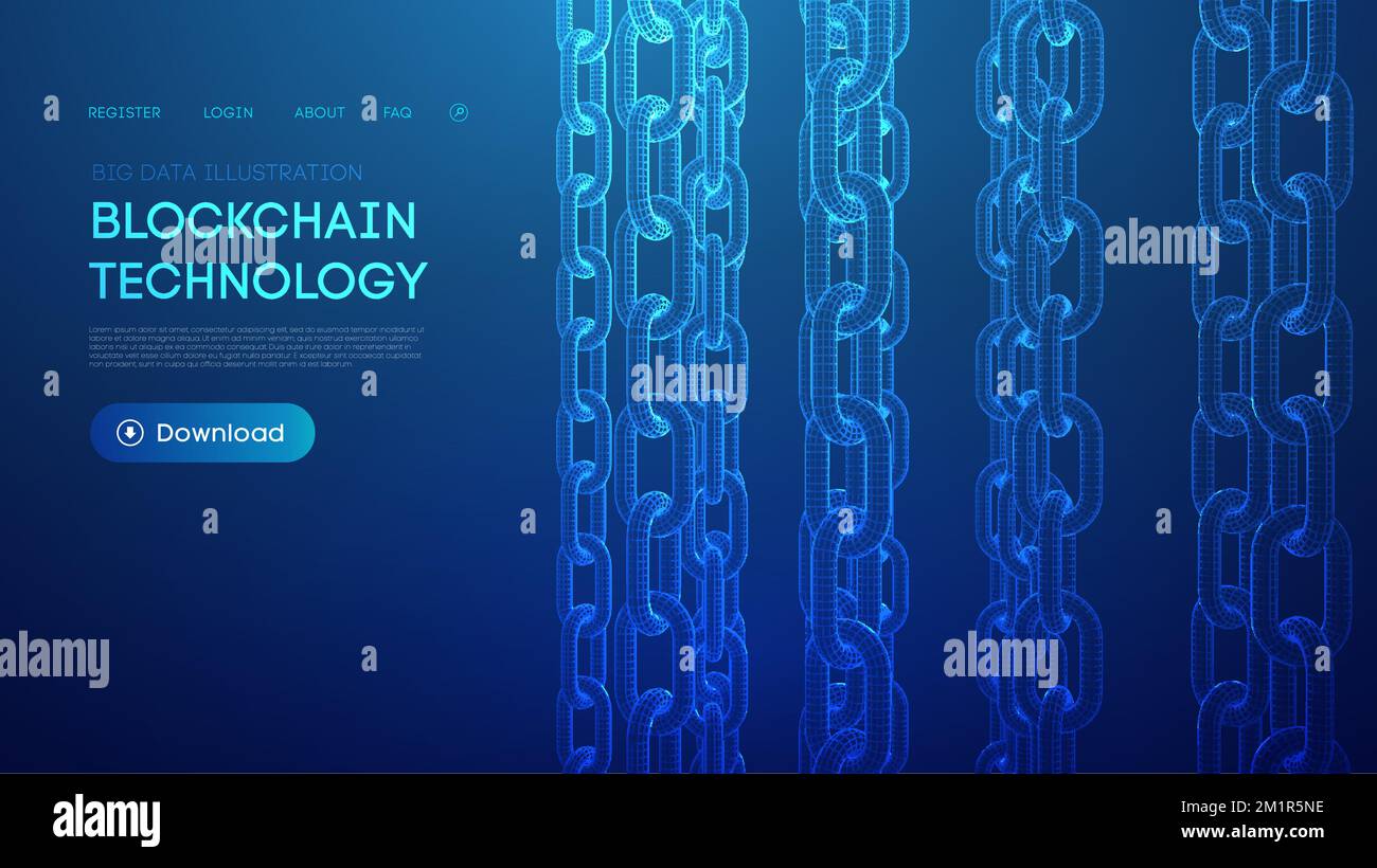 Blockchain digital technology. Big data vector background ...