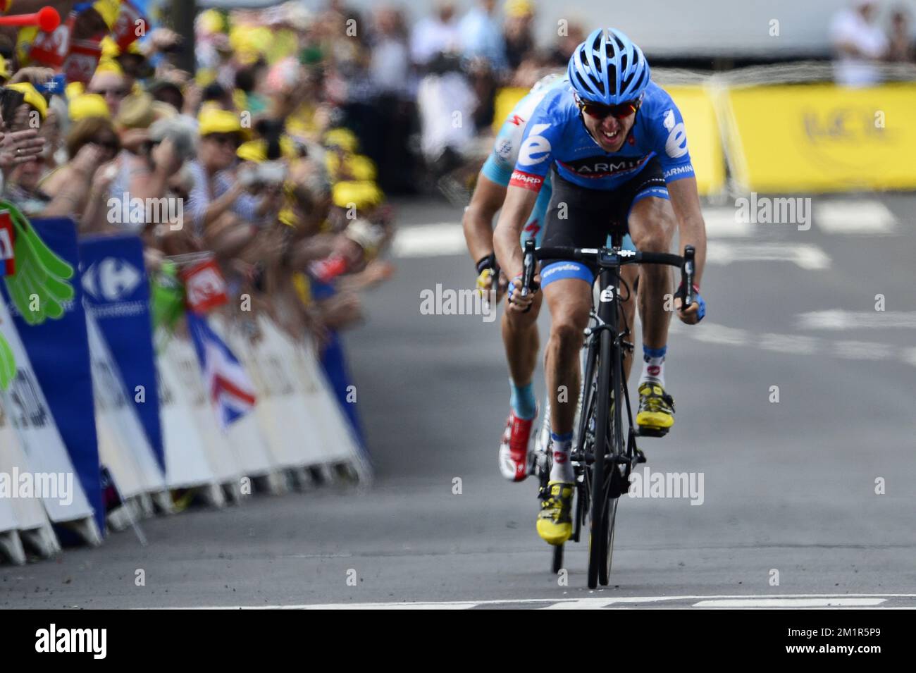 Ireland's Daniel Martin of team Garmin-Sharp sprints at the finish of ...