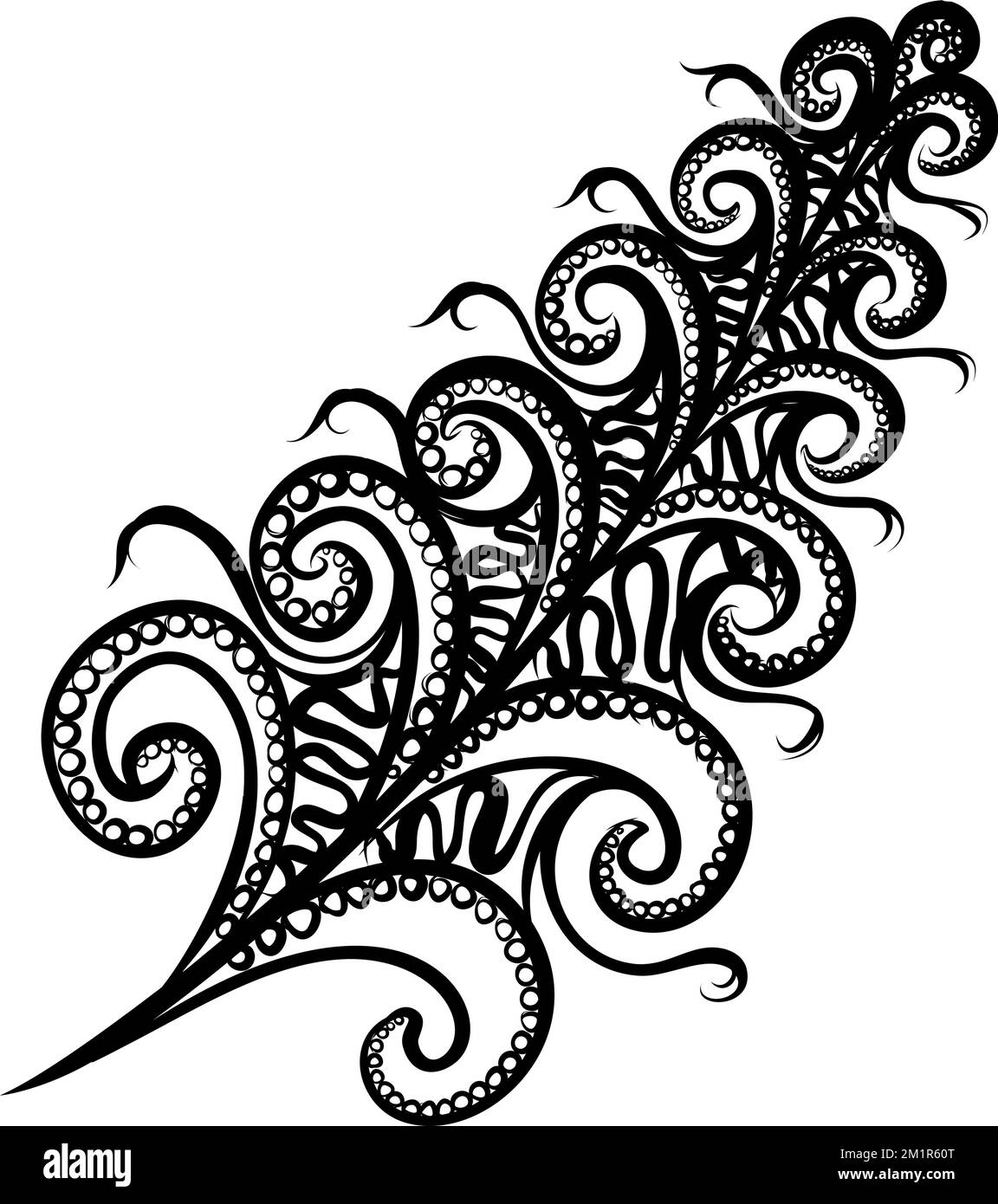 Beautiful Hand Drawn Sketch of Feather in Zentangle Style Monochrome ...