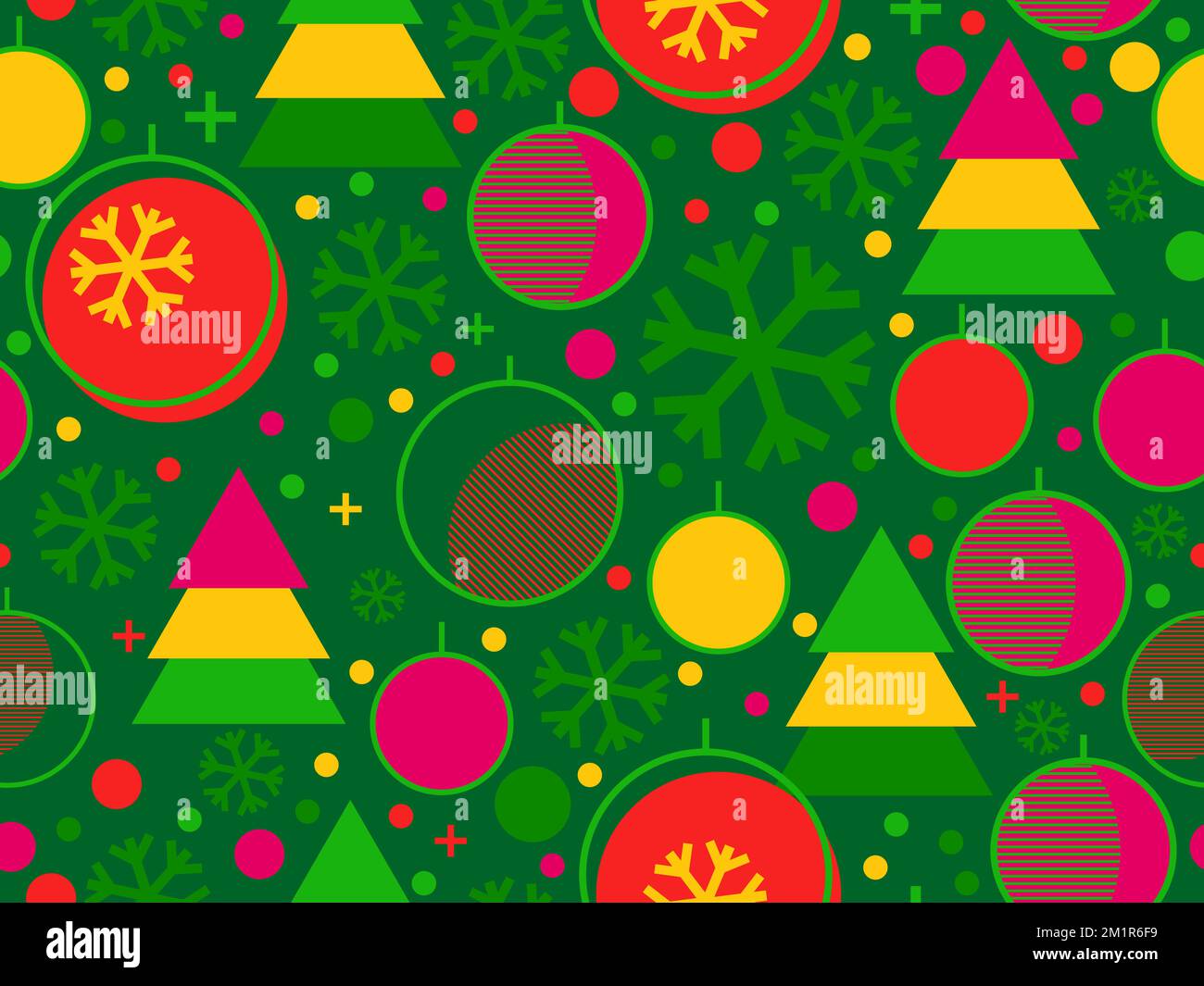 Christmas seamless pattern. Christmas balls in a linear style ...