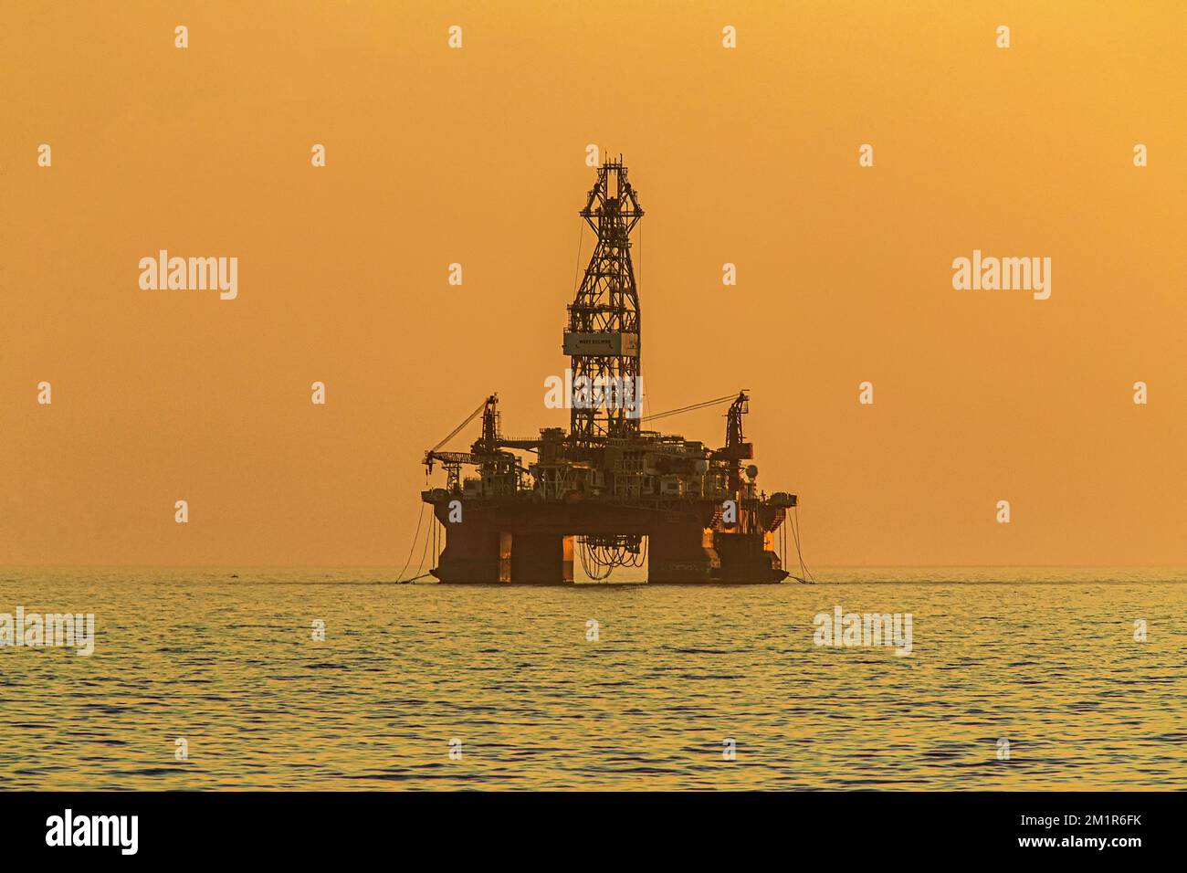 The Drilling Platform "West Eclipse" awaiting maintenance outside ...
