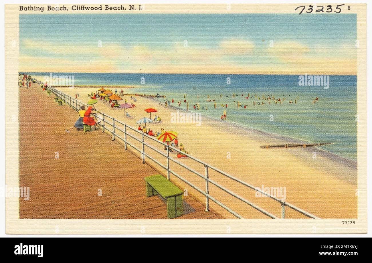 Bathing beach, Cliffwood Beach, N.J. , Beaches, Tichnor Brothers ...