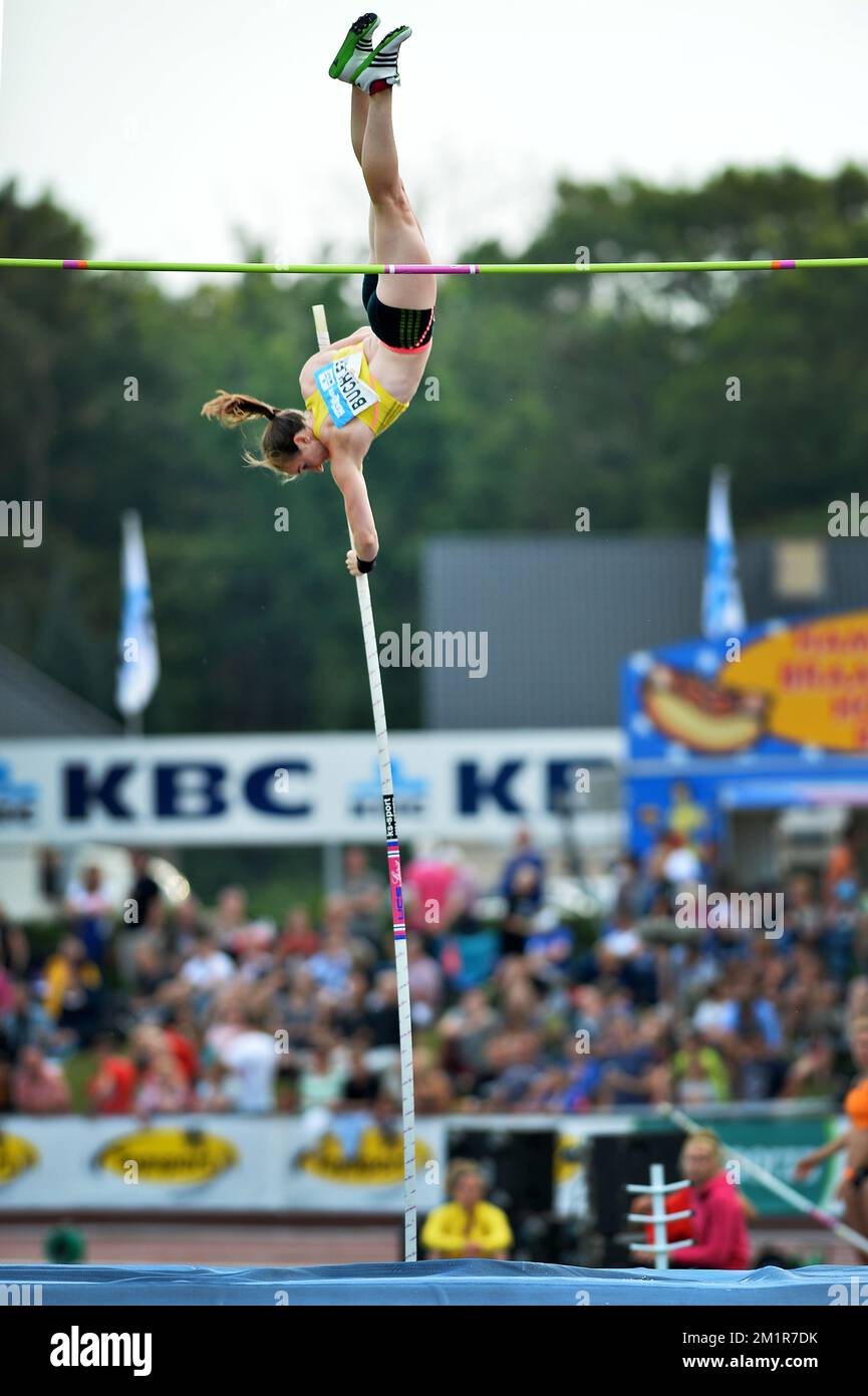 Nicole Buchler in action during the women's pole vault event during the ...