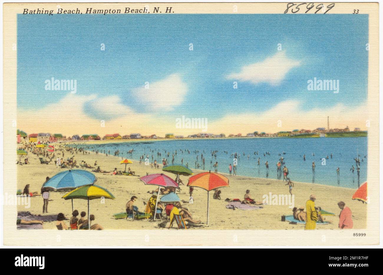 Bathing beach, Hampton Beach, N.H. , Beaches, Tichnor Brothers ...