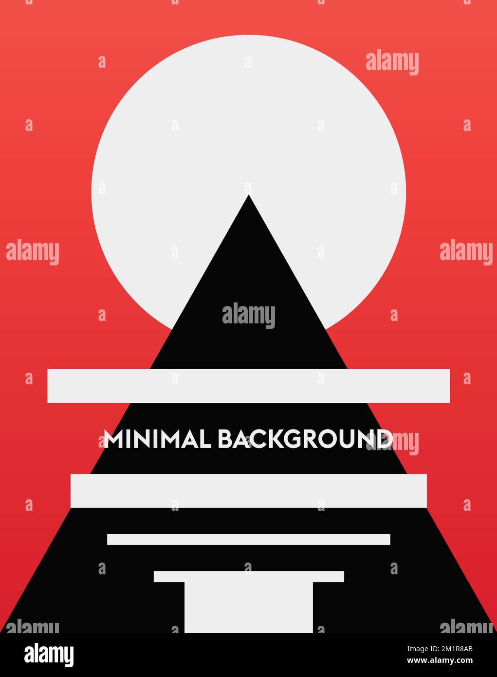A vertical editable geometrical red banner in minimalistic style ...