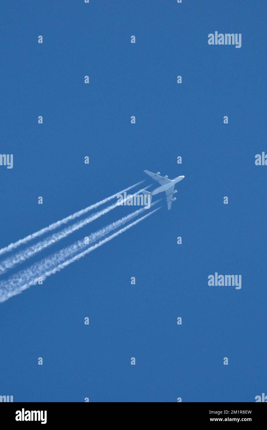 Contrails (condensation trails) are long thin artificial clouds behind ...